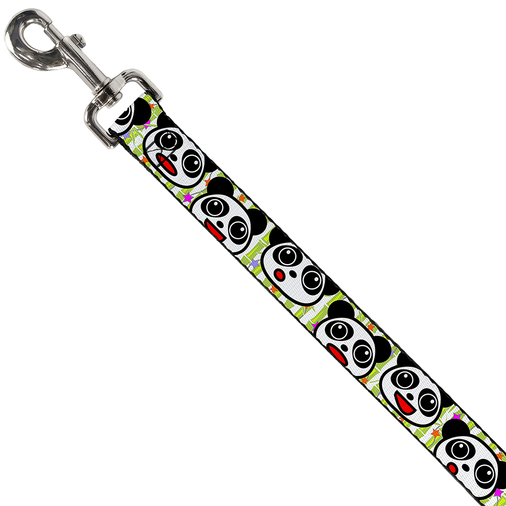 Dog Leash 6-FEET Panda Bear Cartoon Bamboo White/Greens/Multi Color ...