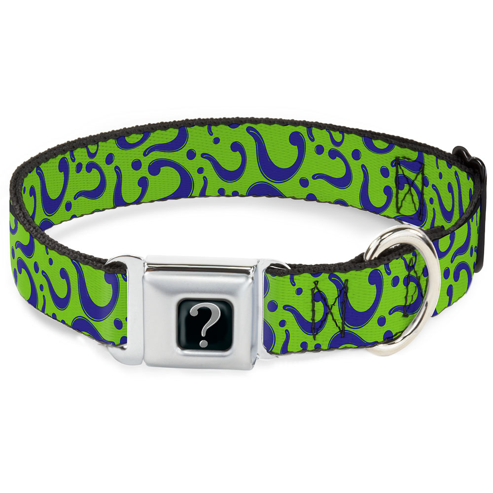 Dog Collar RDA-Riddler "?" Black/Silver Question Mark Scattered Lime ...