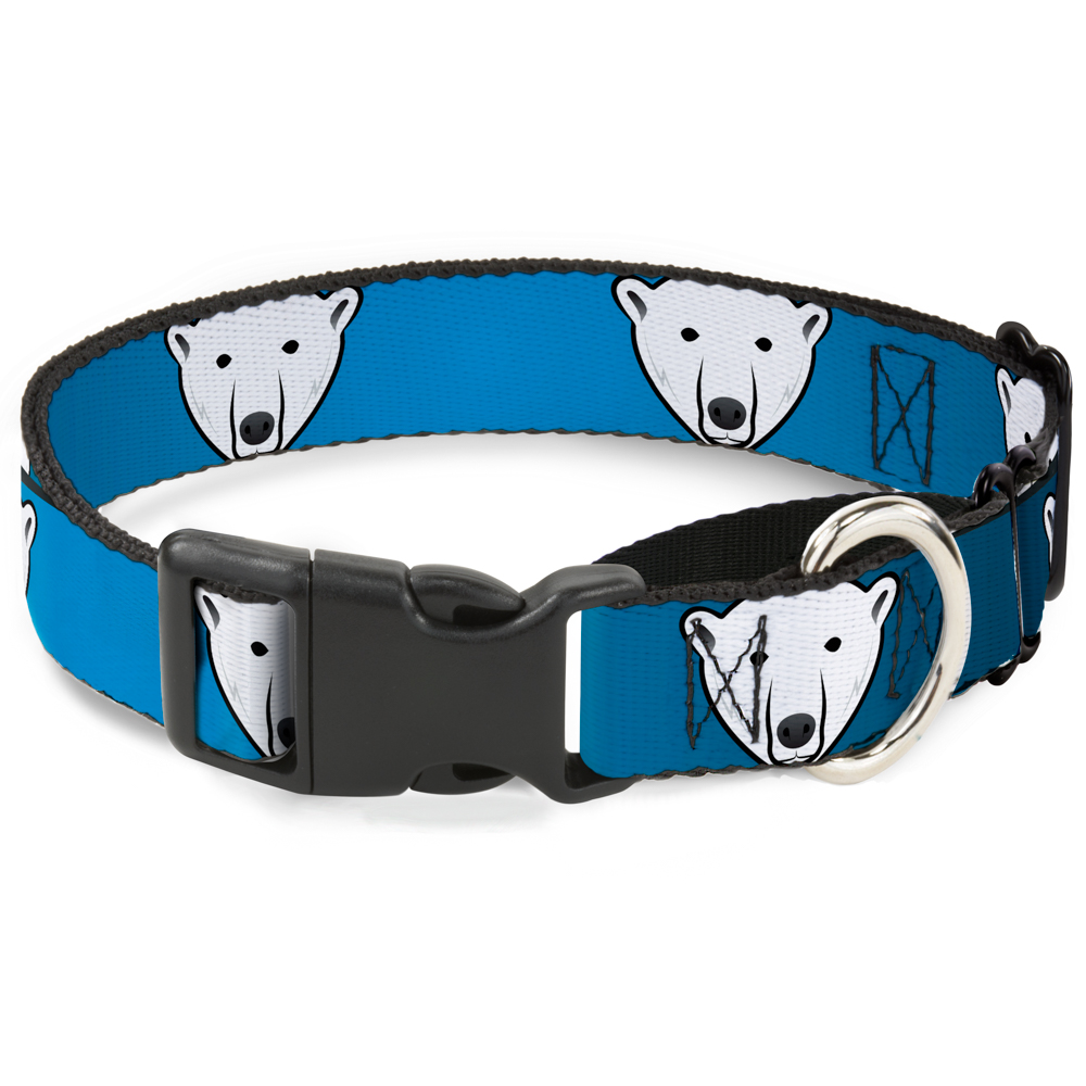 Plastic Martingale Collar Polar Bear Repeat Black/Blue Fade WIDE-Large ...