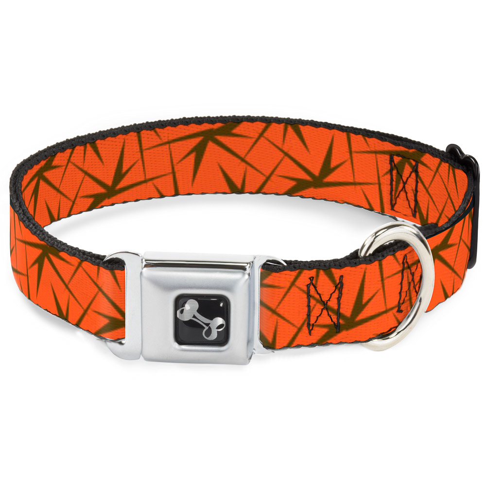 Dog Collar Bone Spikes Scattered2 Orange/Brown WIDE-Small 13-17 ...