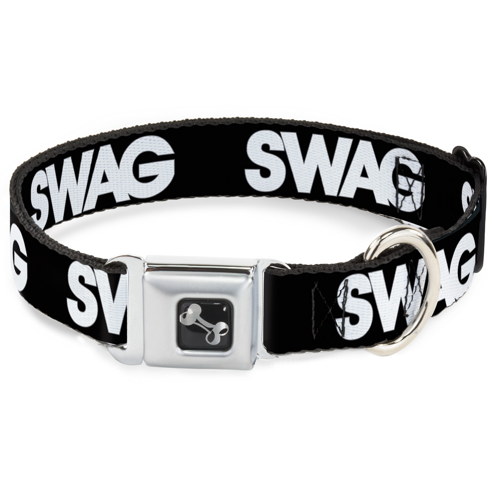 Dog Collar Bone SWAG Black/White WIDE-Small 13-17" 700146757324| eBay