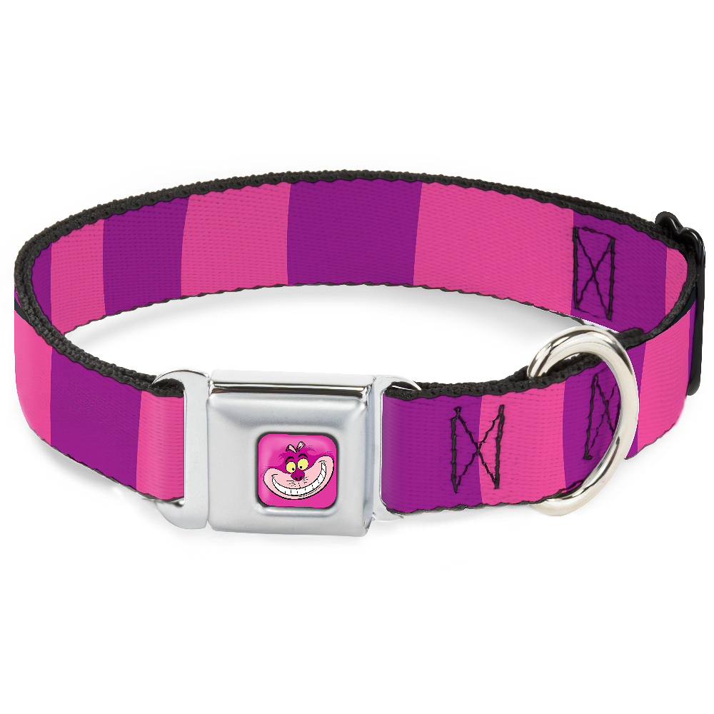 Dog Collar DYFT-Cheshire Cat Face Full Color Pink Cheshire Cat Strip ...