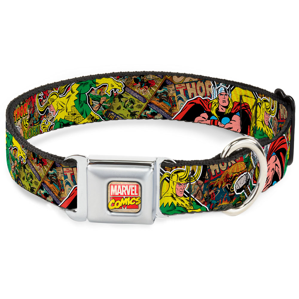 MARVEL COMICS Dog Collar AVA-Marvel Comics Thor & Loki Poses/Retro ...
