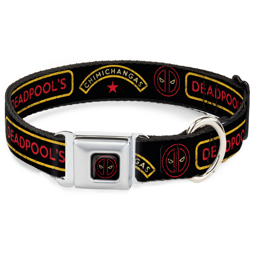 Dog Collar DPCZ-Deadpool Logo Outline Full Color Black/Red/White DEA ...
