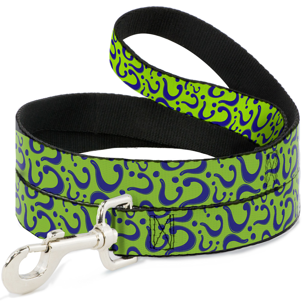Dog Leash 6-FEET Question Mark Scattered Green/Purple WIDE 1.5 ...