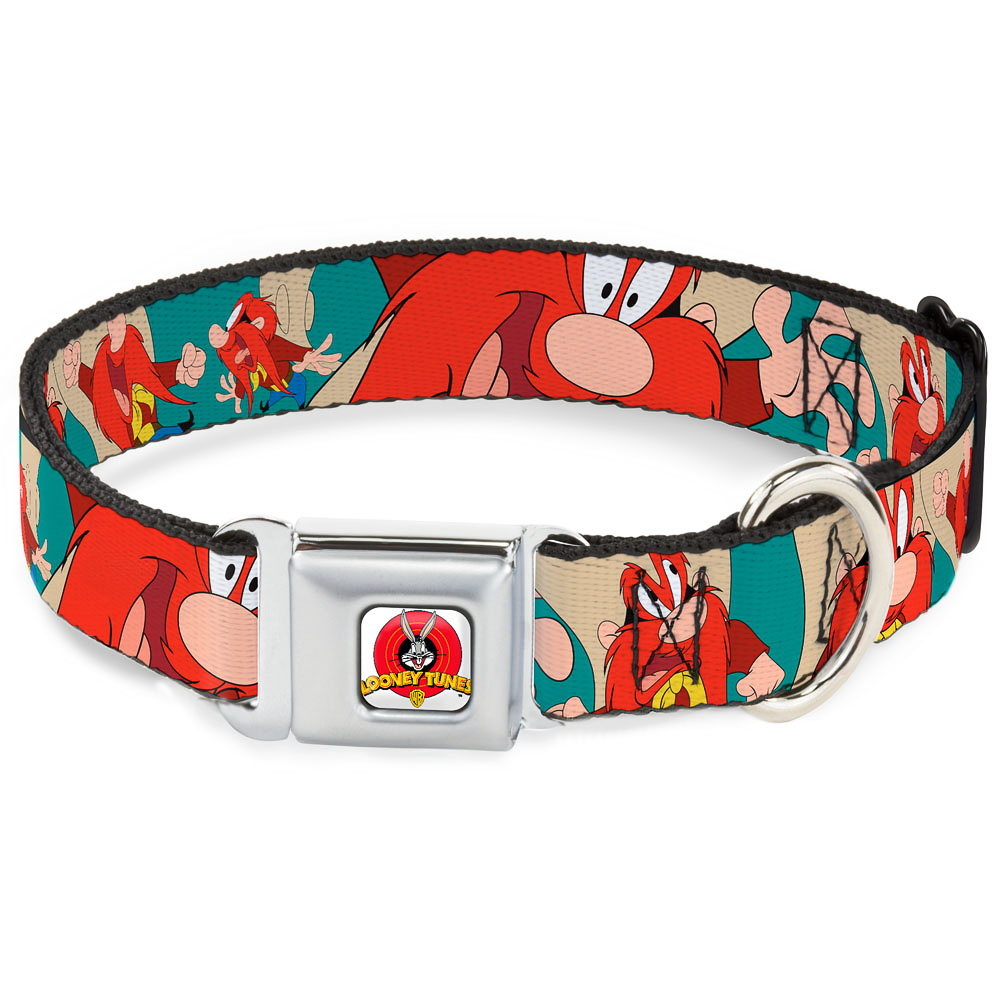 Dog Collar LTA-Looney Tunes Logo White Yosemite Sam Poses Turquoise ...