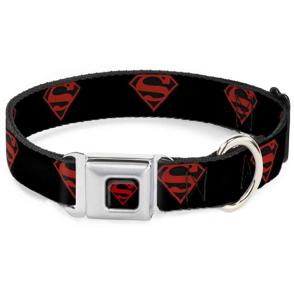 Dog Collar SML-Superboy Shield Black/Red Superboy Shield Black/Red WIDE ...