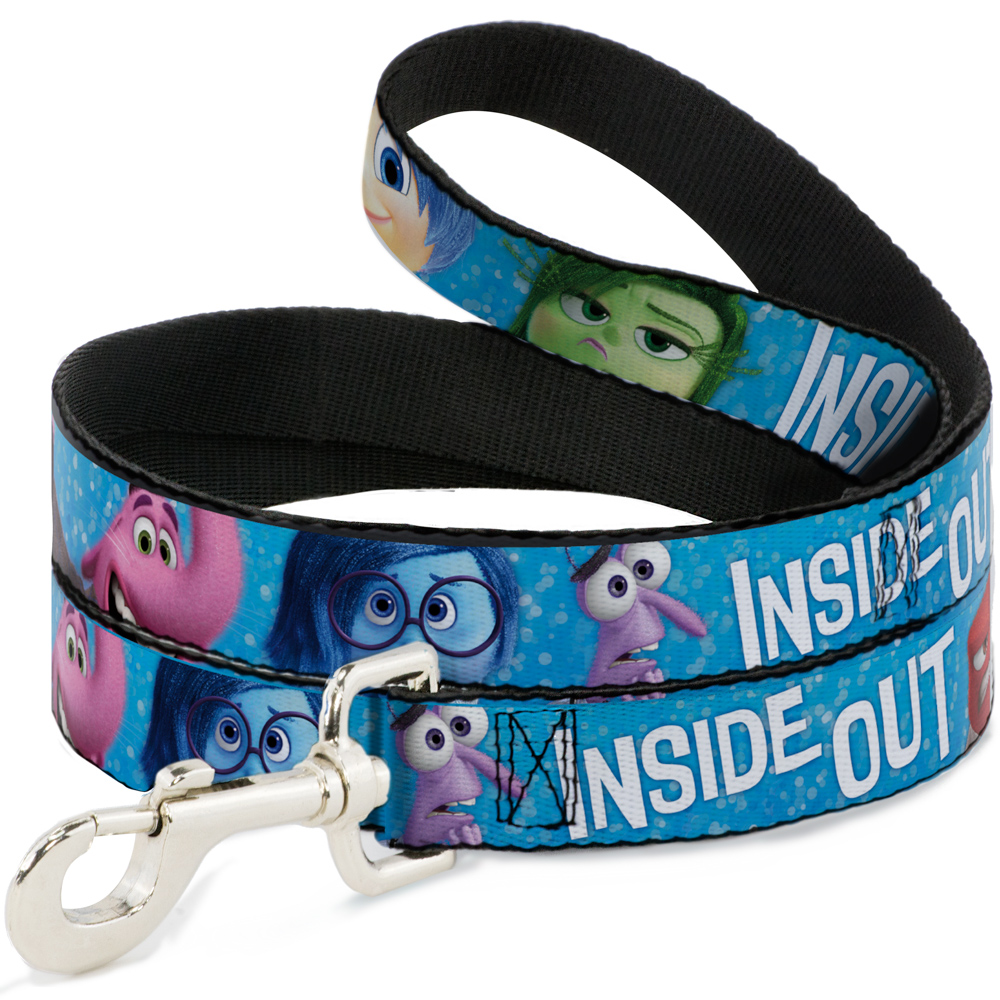 Dog Leash 6-FEET INSIDE OUT 6-Character Pose Sparkle Blue/White WIDE 1. ...