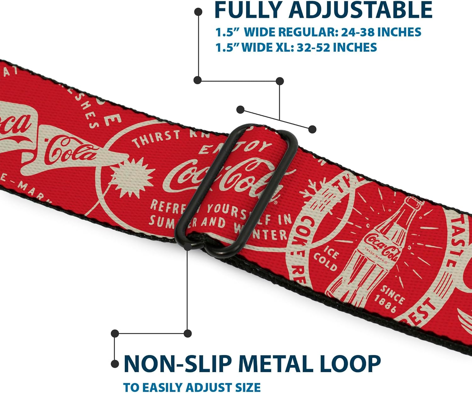`DRINK COCA-COLA LOGO Full Color Red/White - 1.0`` Seatbelt (US IMPORT ...