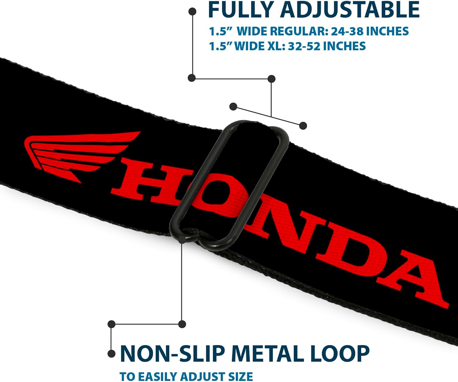 HONDA MOTORCYCLE BLACK/SILVER Seatbelt Belt - Honda/Wing Log (US IMPORT ...