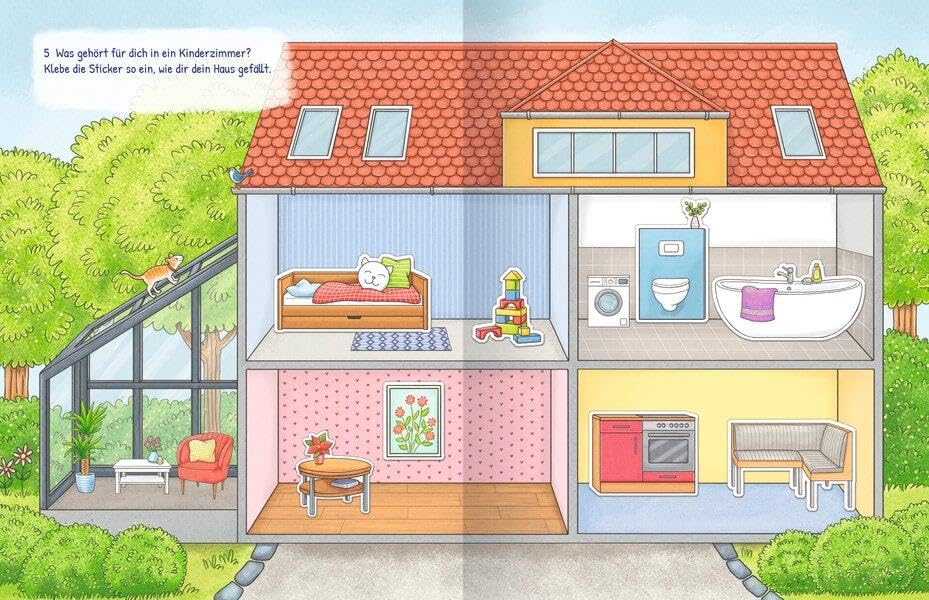 NADINE BOUGIE MEINE große bunte Stickerwelt - Zu Hause: Stickerbuch mit ...