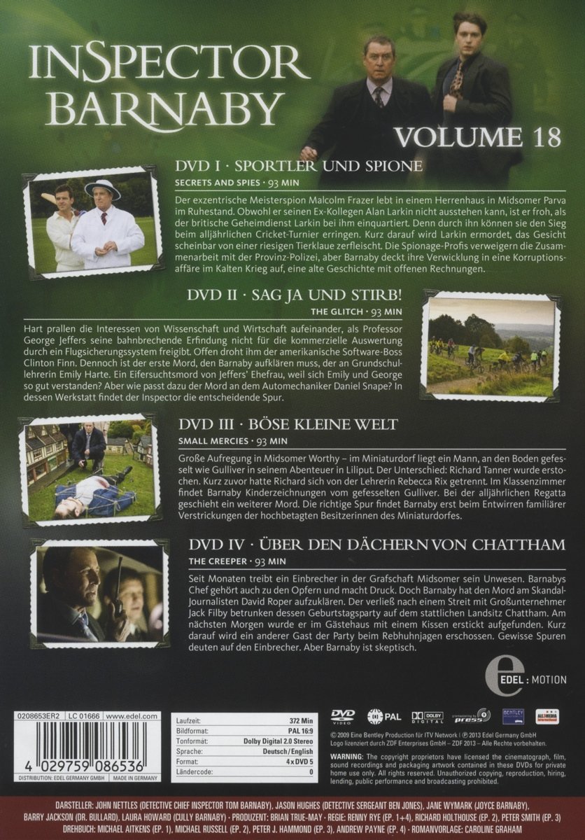 INSPECTOR BARNABY, VOL. 18 [4 DVDs] (DVD) John Nettles Neil Dudgeon ...