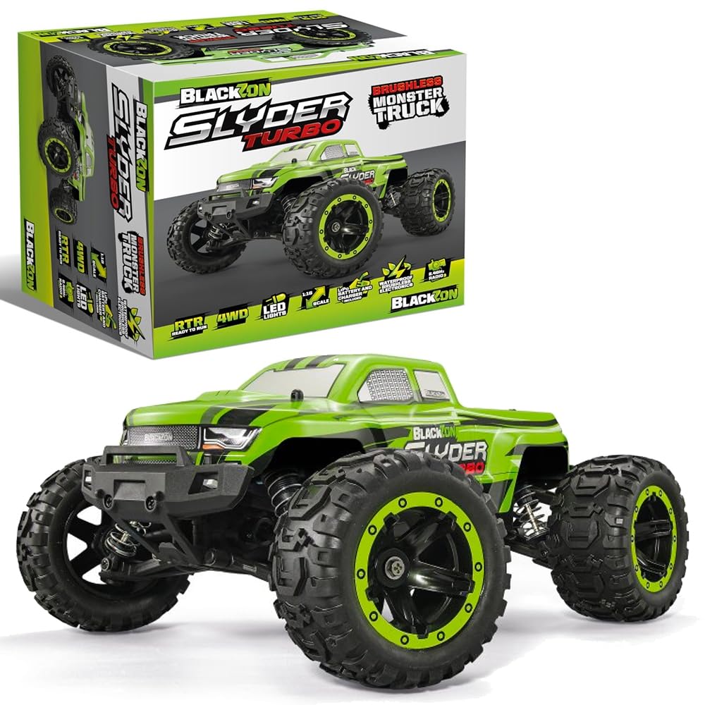 Blackzon - Slyder Mt Turbo 1/16 4Wd 2S Brushless - Green (540200) Toy ...