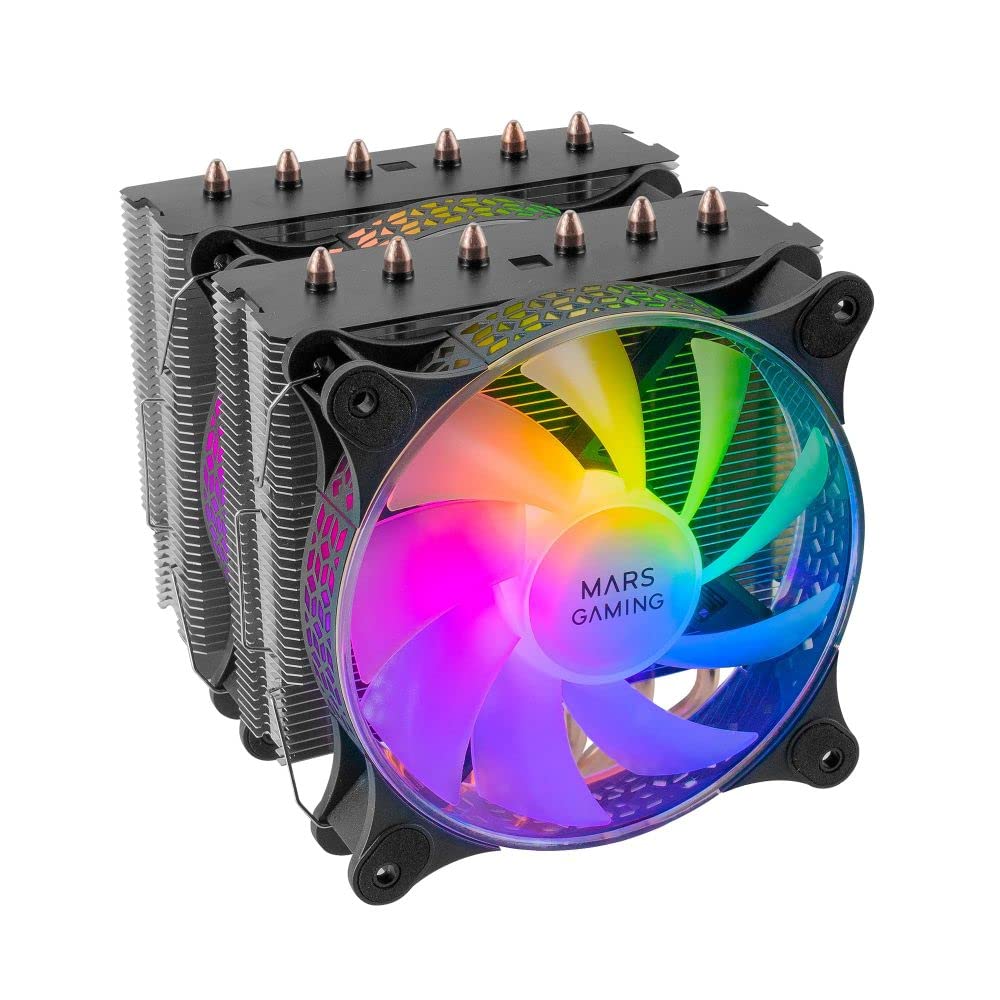 Mars Gaming MCPU-XT Black, CPU Heatsink, Dual Tower Cooling, 6 HCT ...