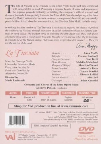 VERDI - LA Traviata / Patane, Moffo, Bonisolli, Rome Opera House (DVD ...